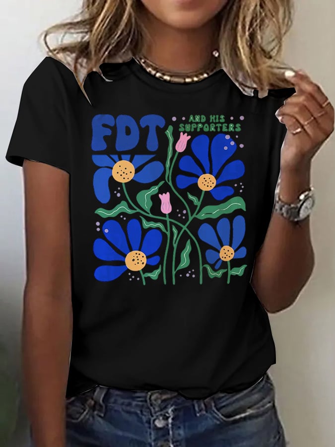 Women's Floral Fdt Print T-Shirt