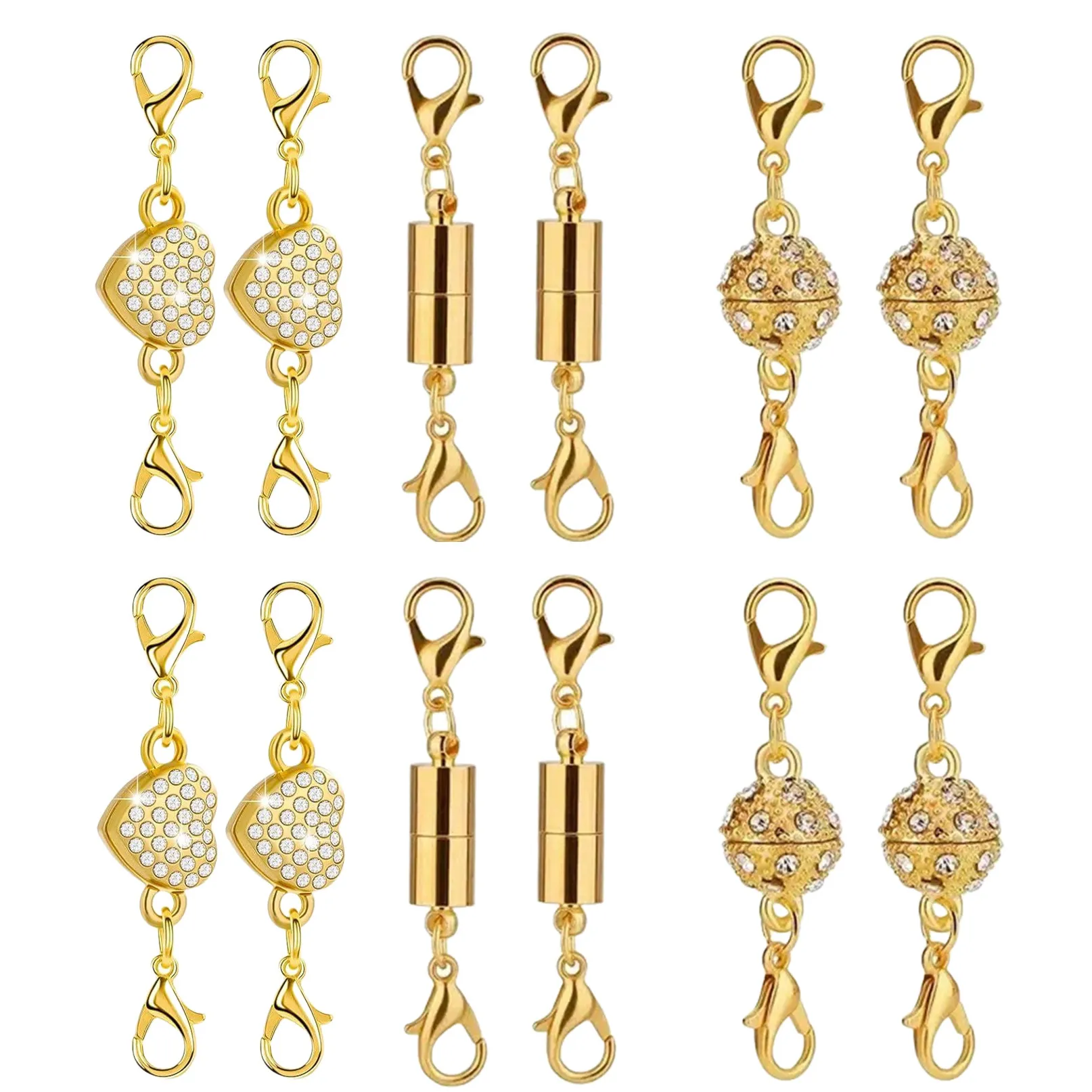 12 Pack Magnetic Necklace Clasps and Closures Necklace Jewelry Extender ...