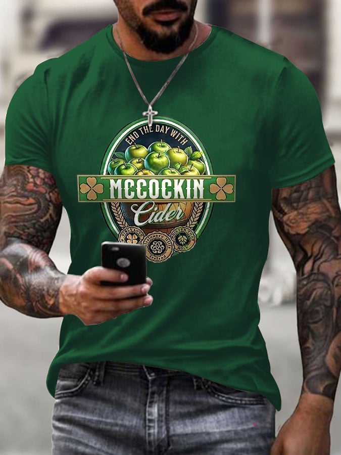 Men's Mccockin Cider Printed Round Neck T-Shirt