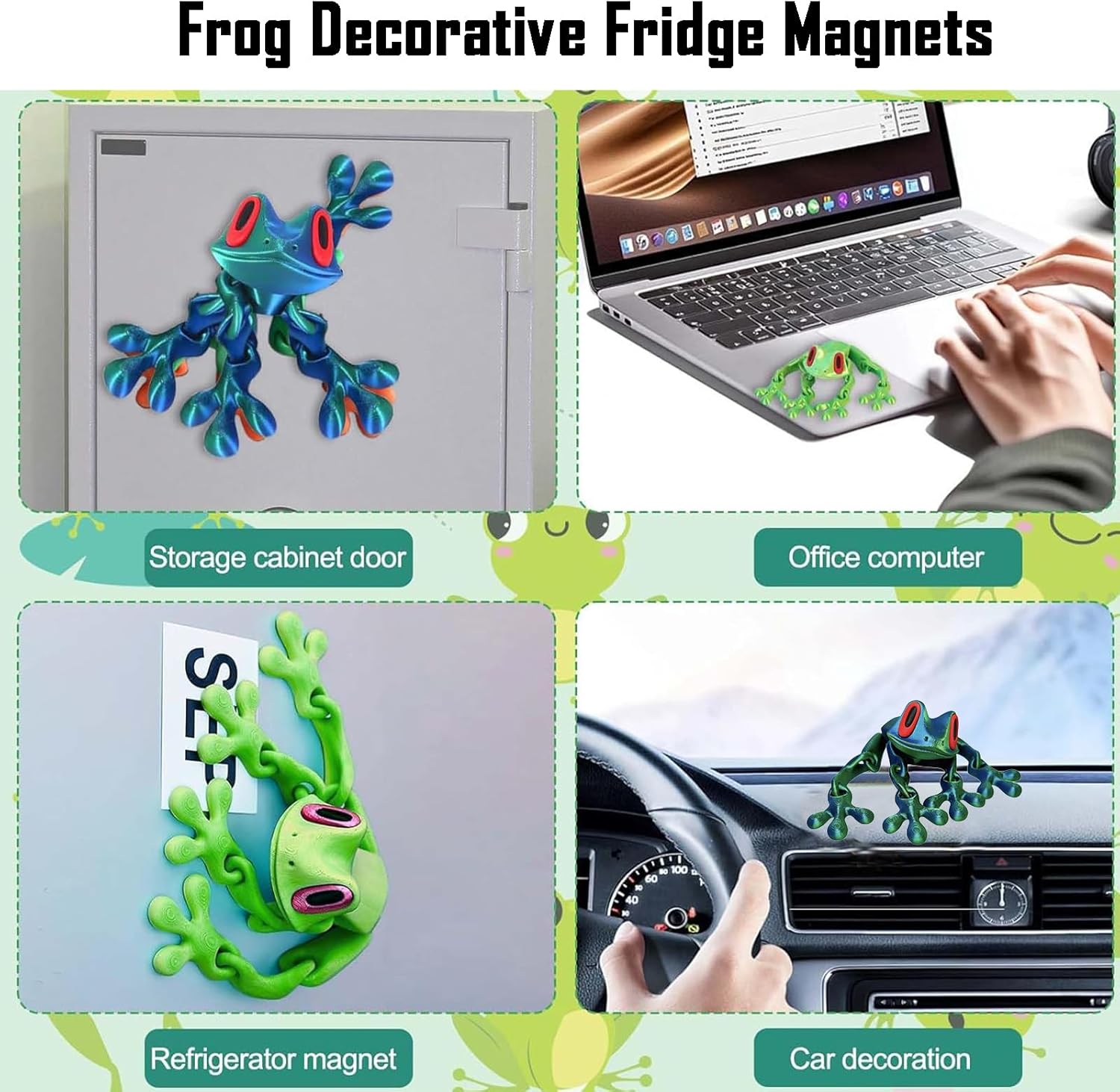 🐸 Movable magnetic frog refrigerator magnet - Itemmatter