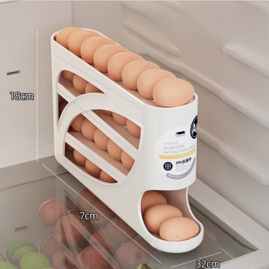 Automatic rolling egg dispenser rack, four-tier design saves space ...