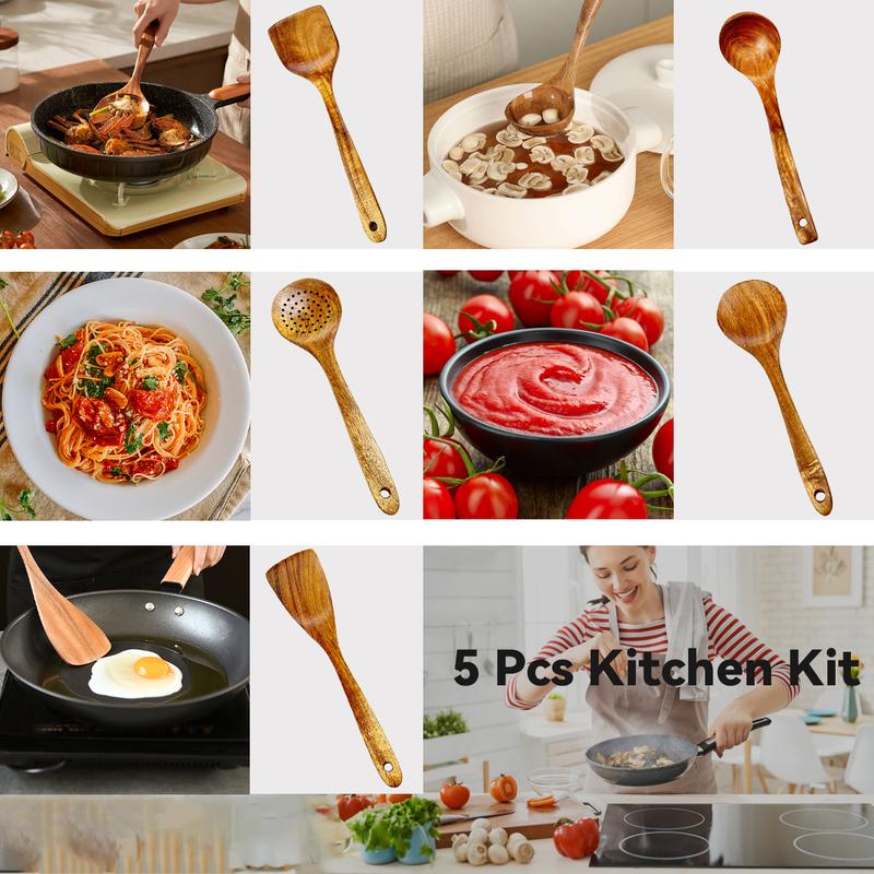 5Pieces Premium Wood Kitchenware Set - Rotarypane